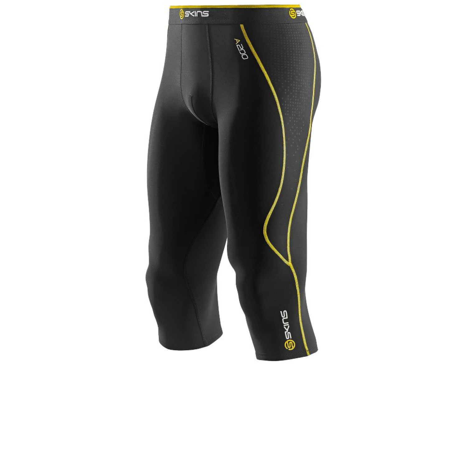 Schwarze Skins A200 Thermal Herren Kompressionshose in Dreiviertellänge ...