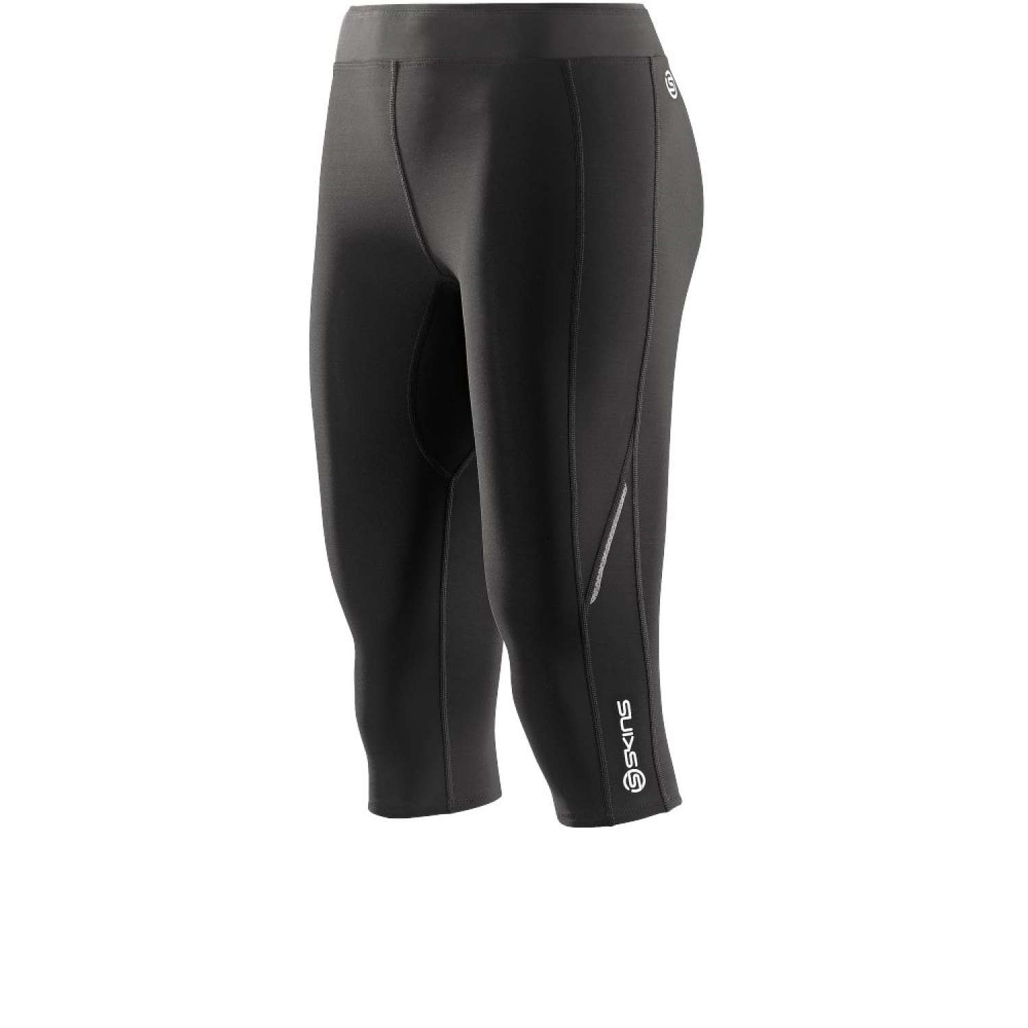 Schwarze Skins A200 Thermal Damen Kompressionshose in Caprilänge B61033120